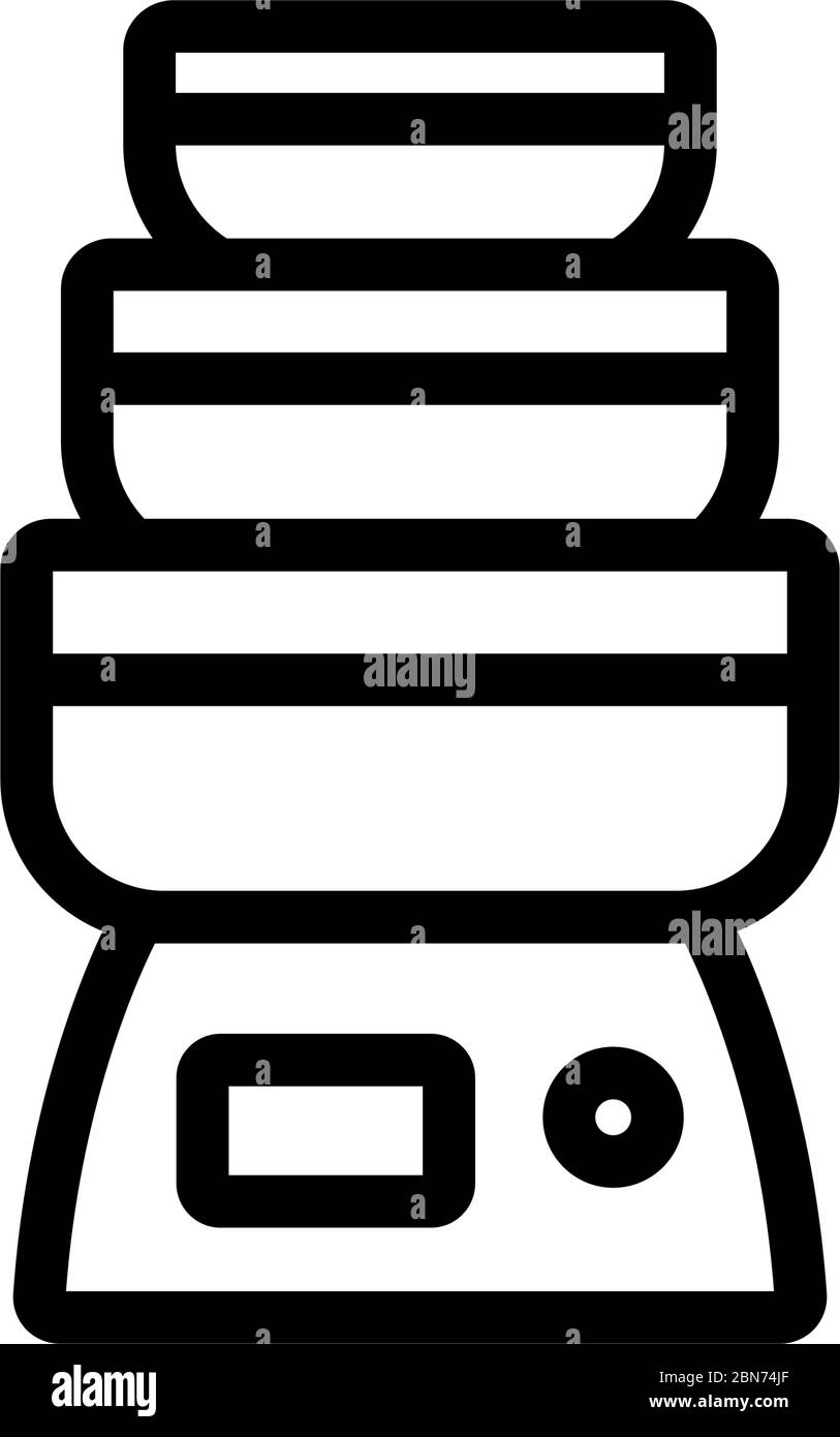 multi level steam cooker for healthy food icon vector outline ...
