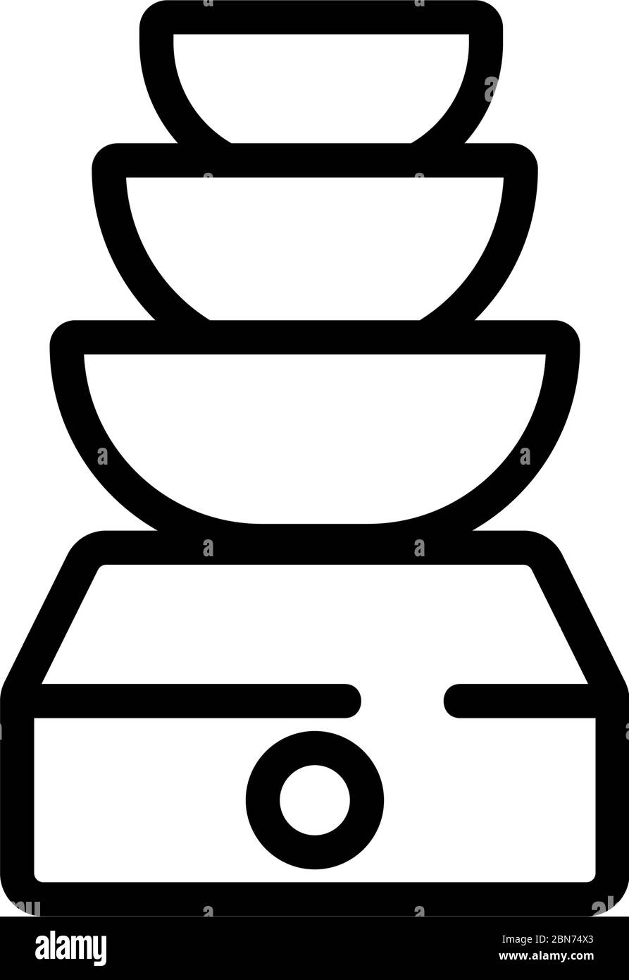 three bowl double boiler icon vector outline illustration Stock Vector ...