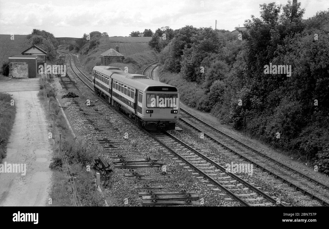 Class 142 diesel multiple unit train at Burngullow Junction, Cornwall ...