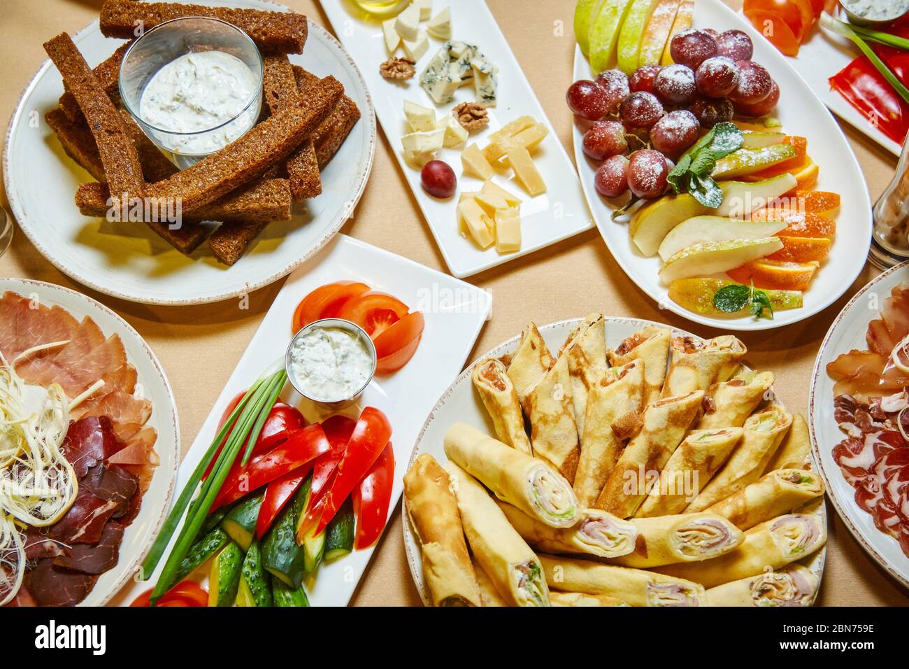 a lot of delicious food on the table, buffet, feast Stock Photo - Alamy