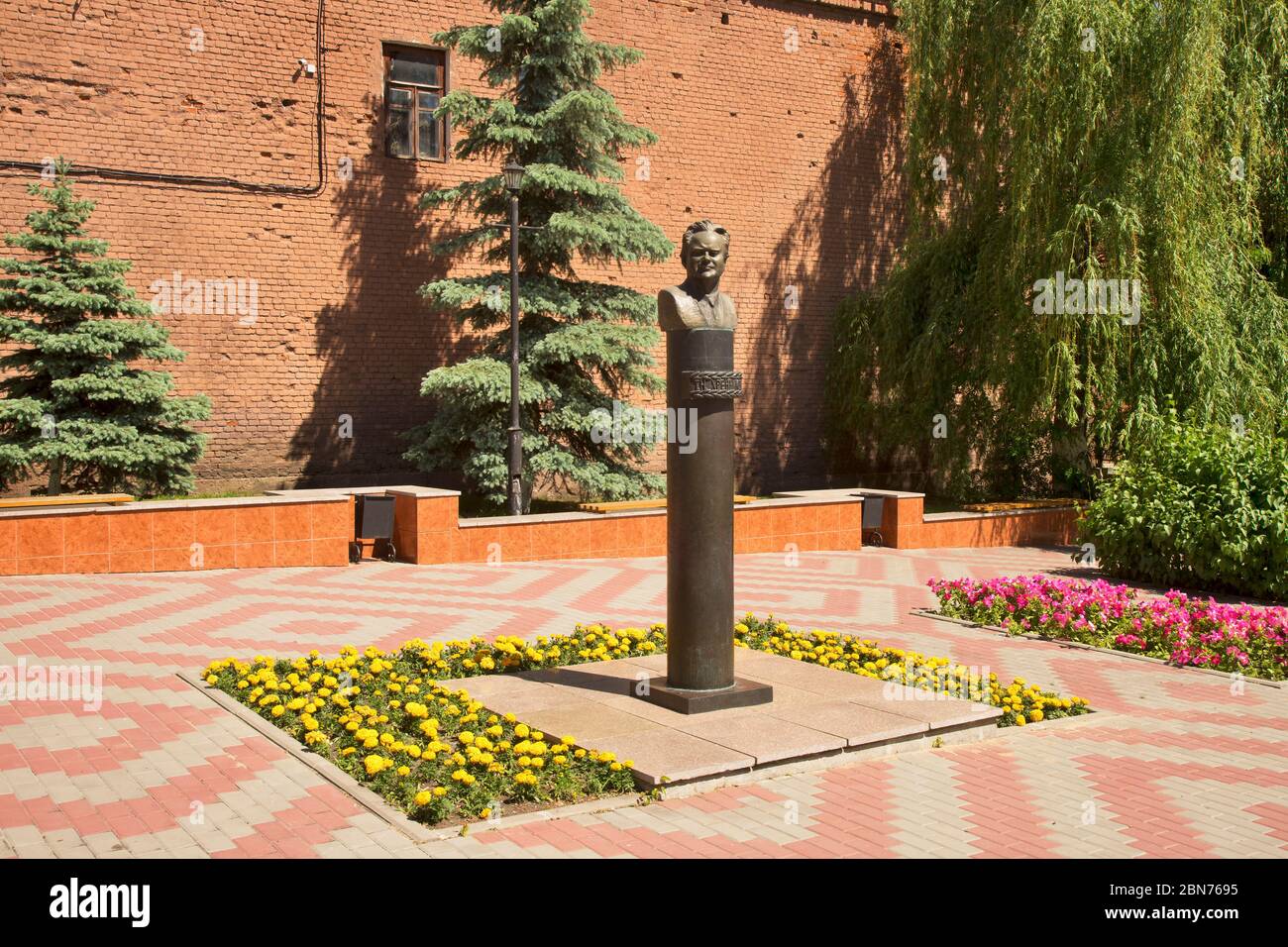 Monument to composer Tikhon Khrennikov in Yelets. Russia Stock Photo ...
