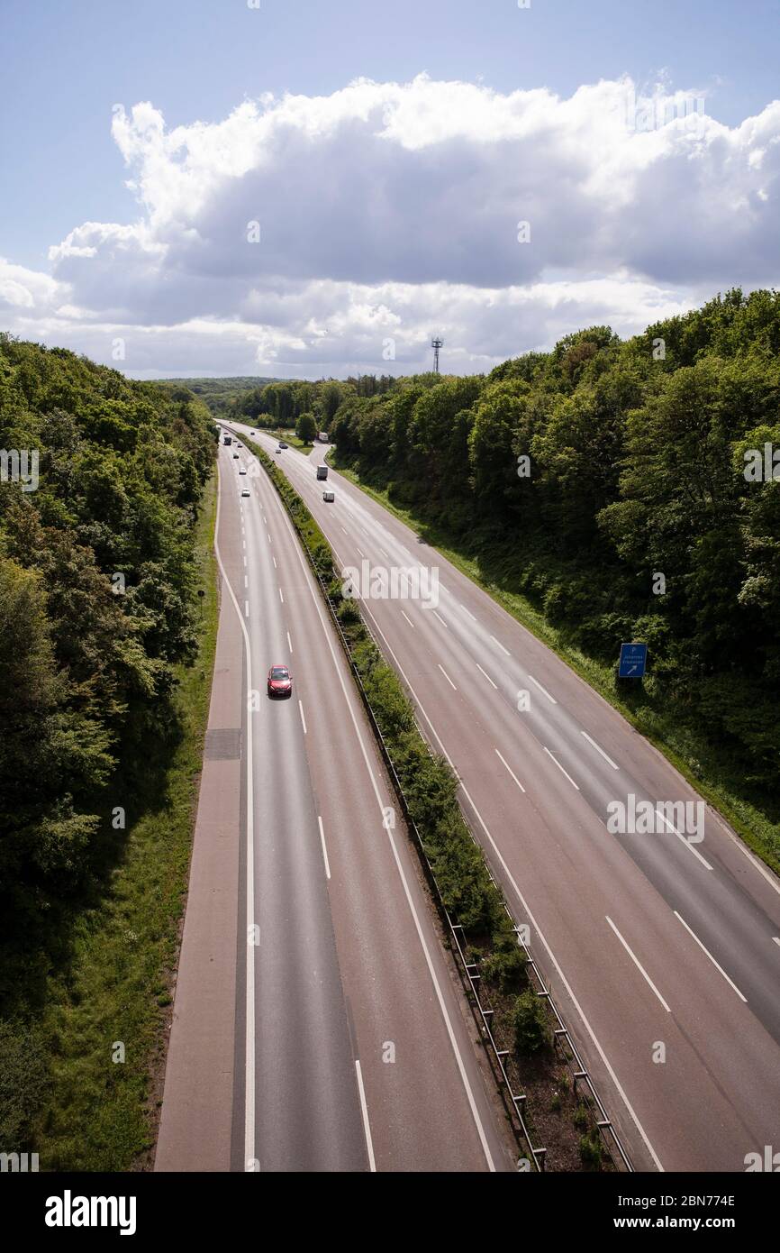 low traffic on the Autobahn A 45 in the south of Dortmund, North Rhine ...