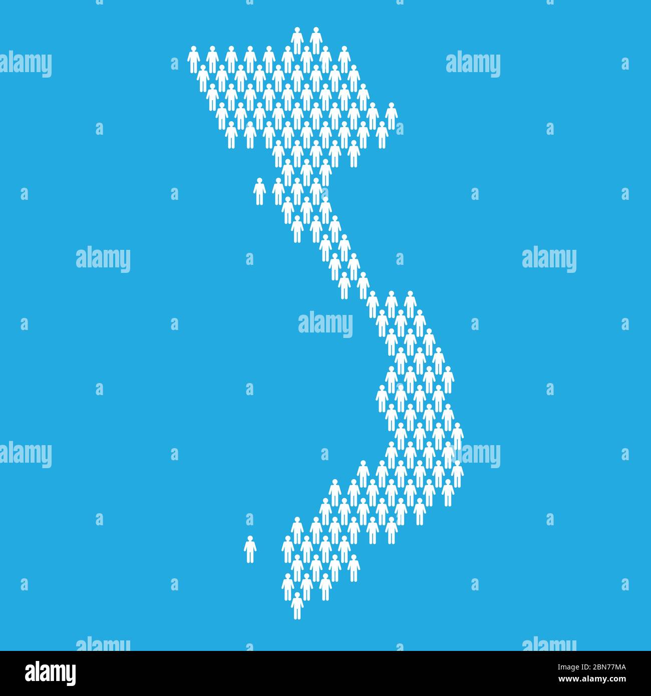 Vietnam population. Statistic map made from stick figure people Stock ...