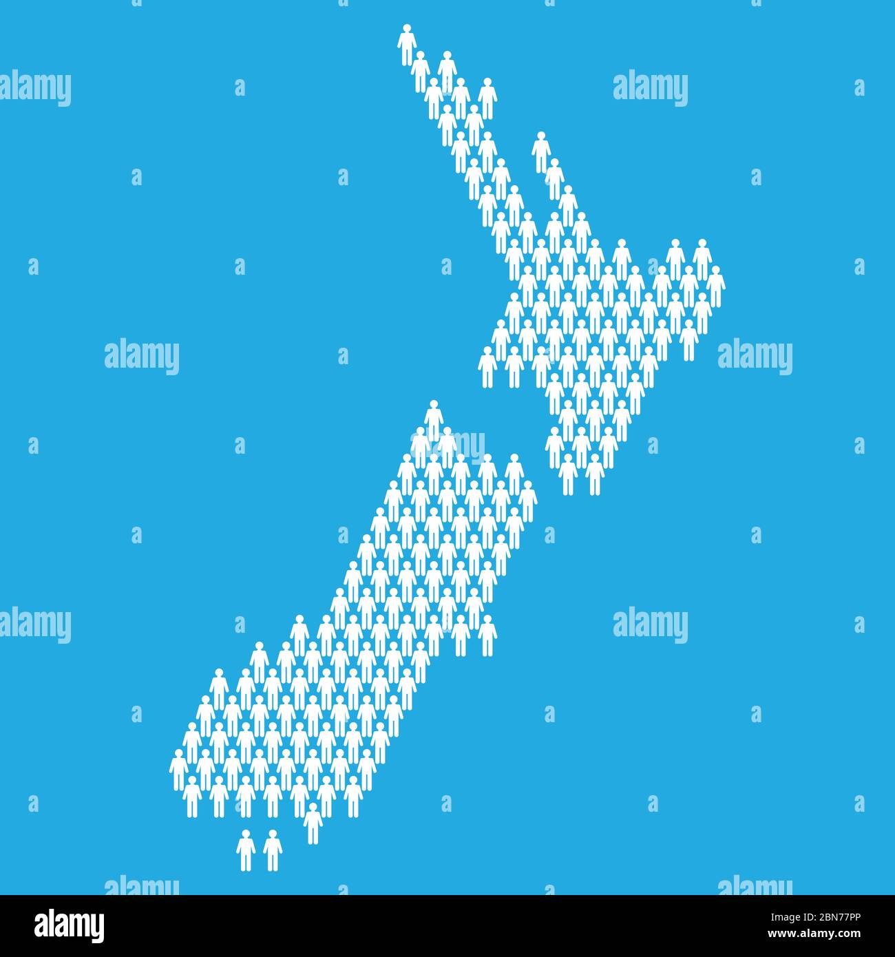 New Zealand population. Statistic map made from stick figure people ...