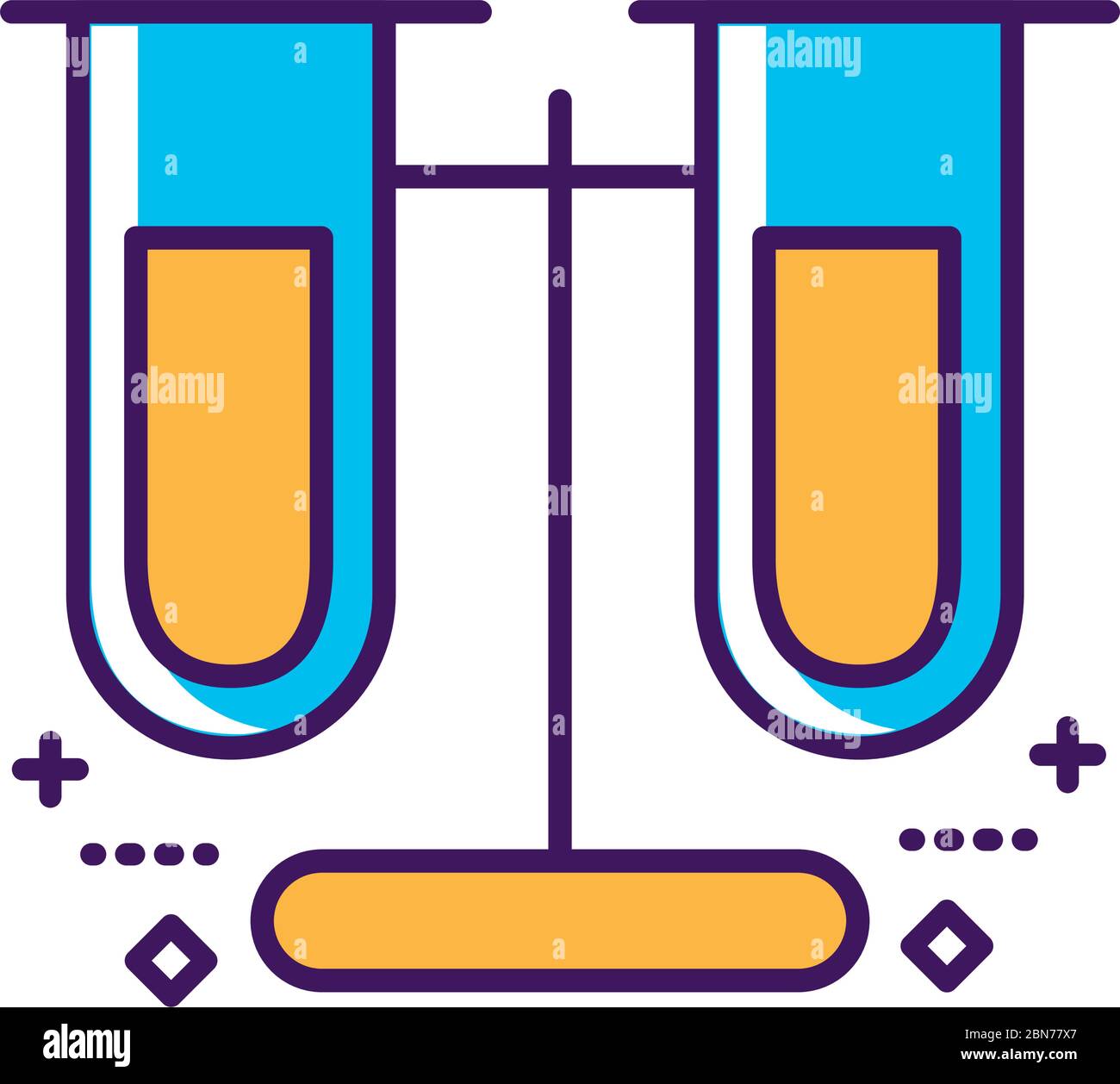 medical tubes tests in base laboratory line and fill style Stock Vector ...