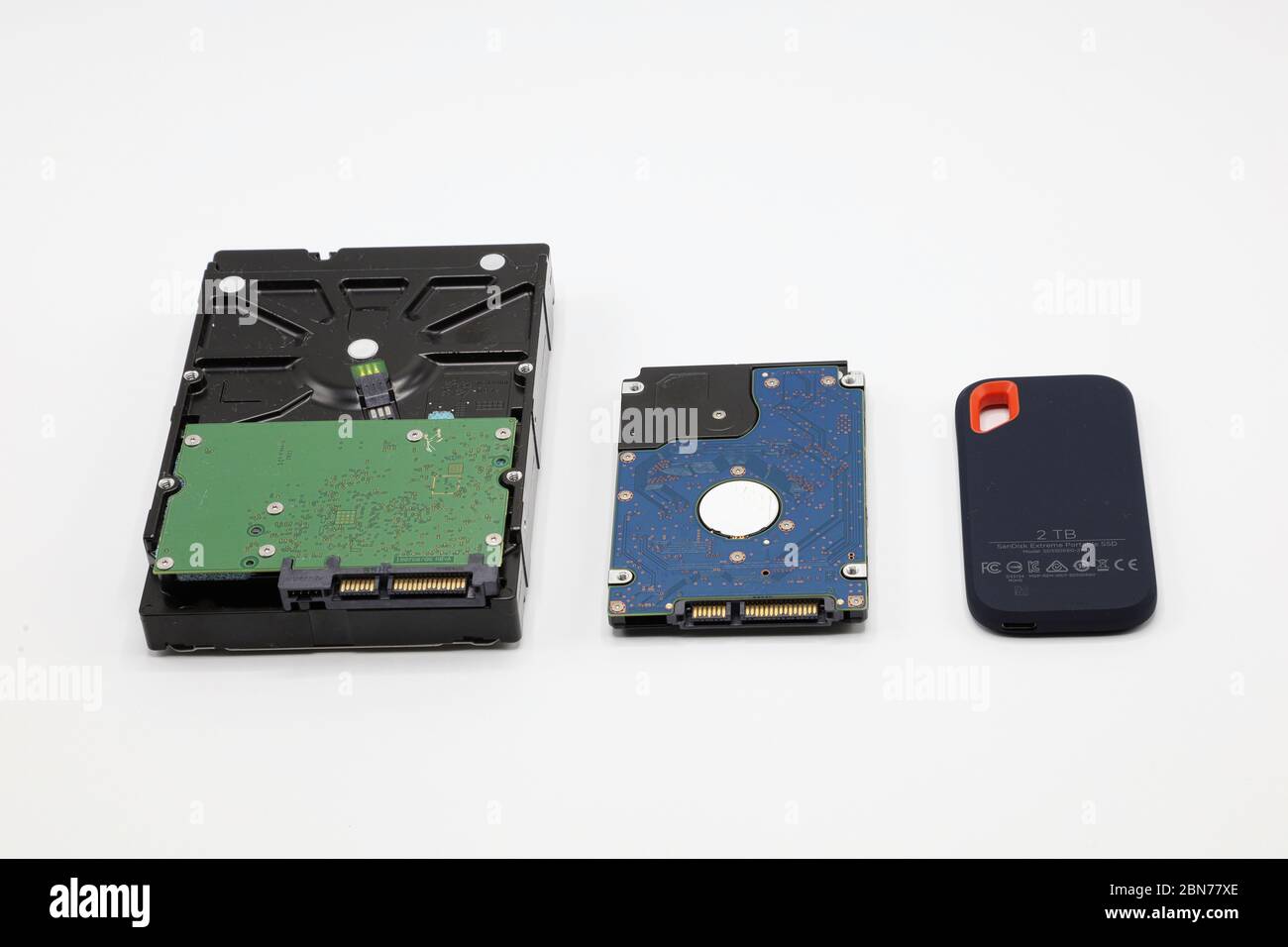 Hard disk isolated on a white background. Computer HDD Hard Disk Drive. Computer Storage Memory ...