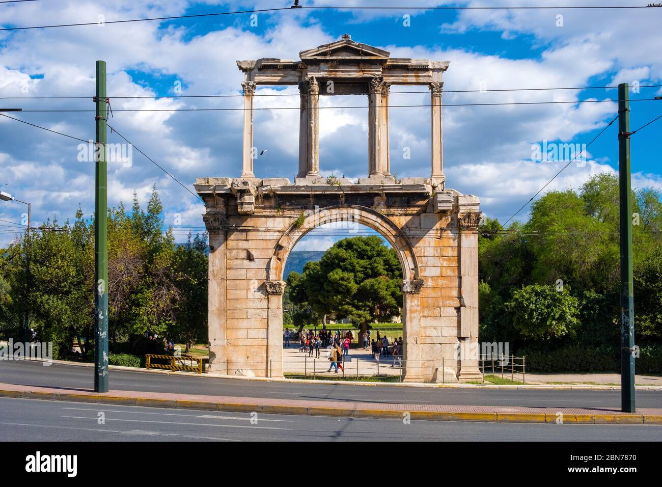 Athens, Attica / Greece - 2018/04/03: Arch of Hadrian known as Hadrian ...