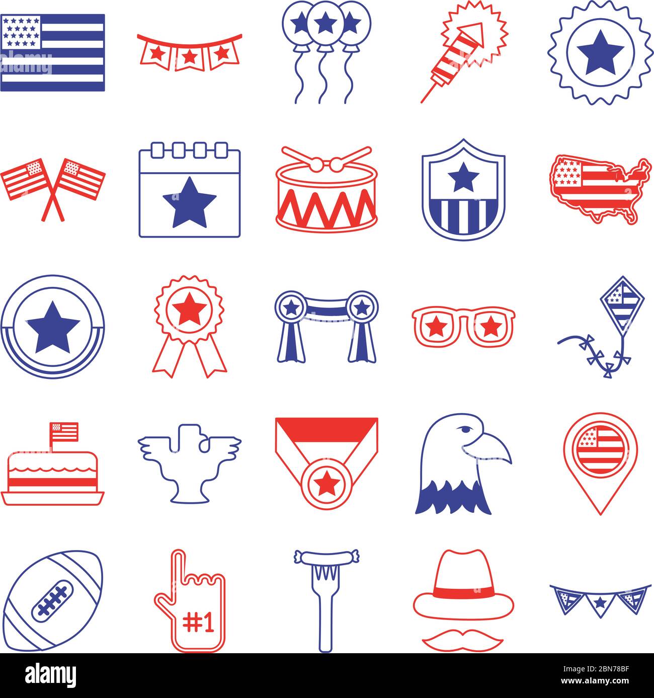 American flags bundle Stock Vector Images - Alamy
