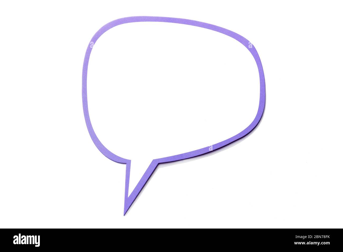 Colorful speech bubble as a cloud with violet border isolated on empty ...