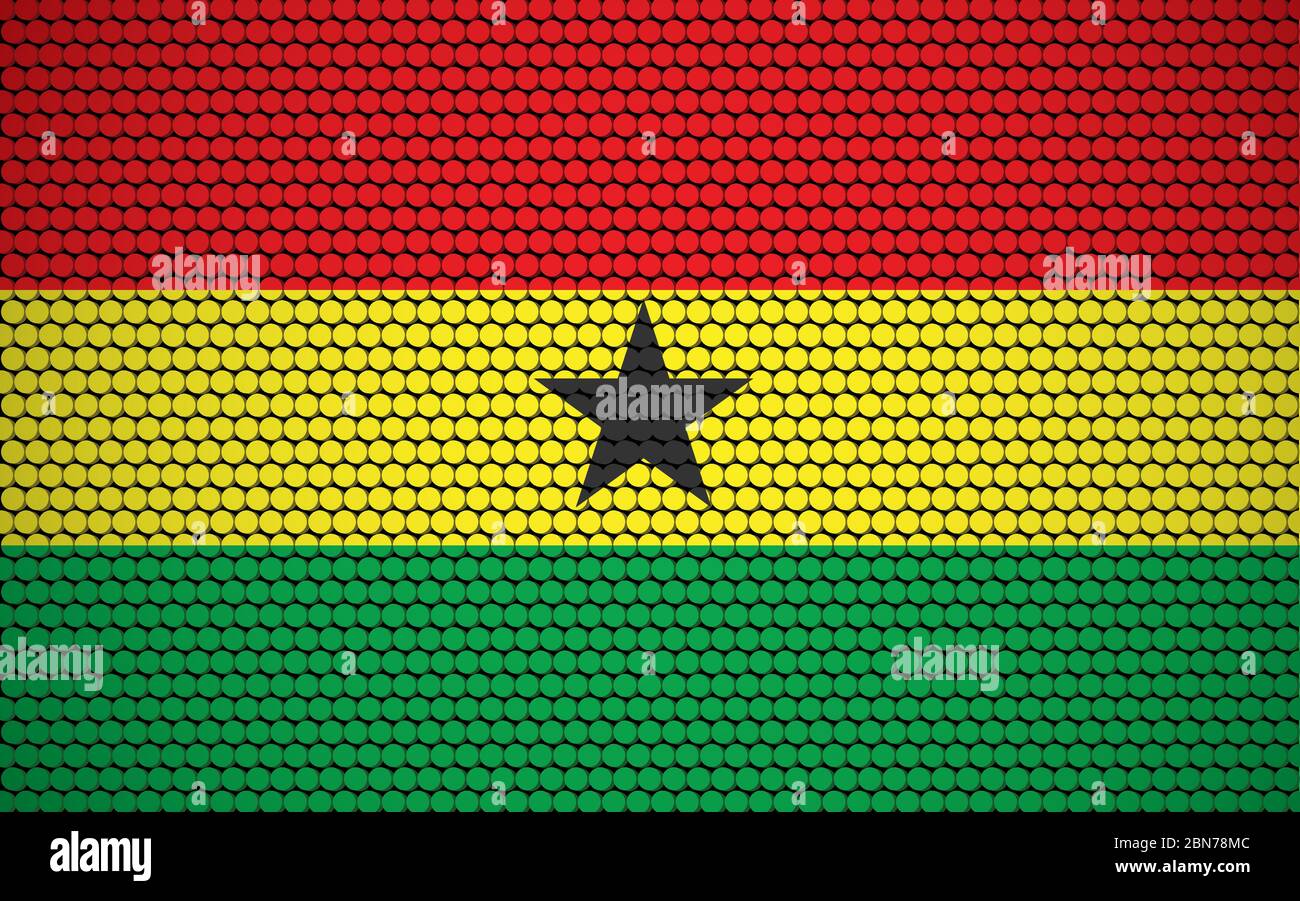 Abstract flag of Ghana made of circles. Ghanaian flag designed with ...