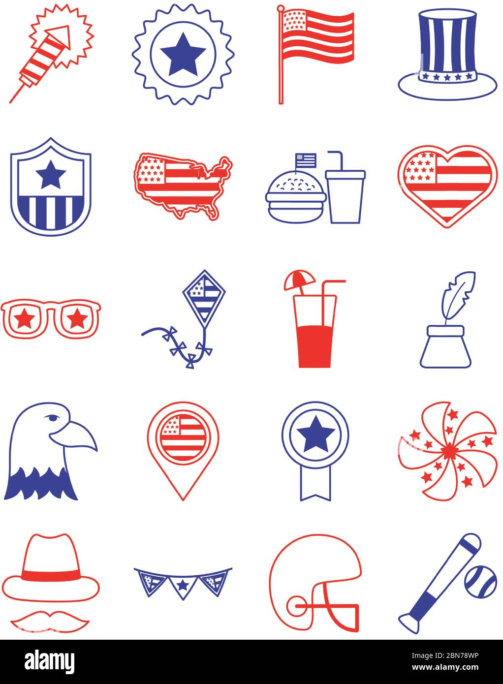 bundle of usa set icons Stock Vector Image & Art - Alamy