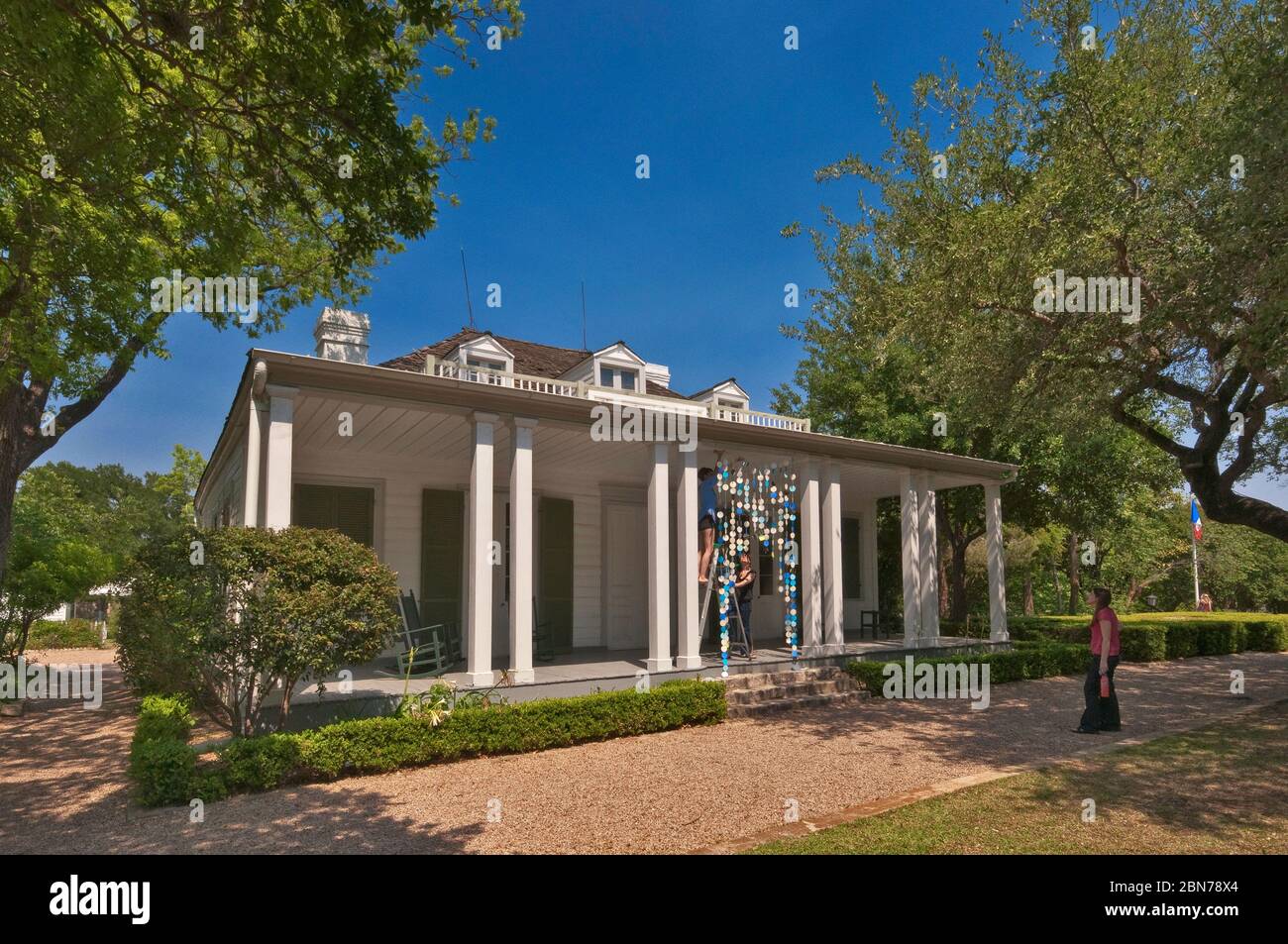 French Legation Museum surrounded by evergreen southern live oaks in ...