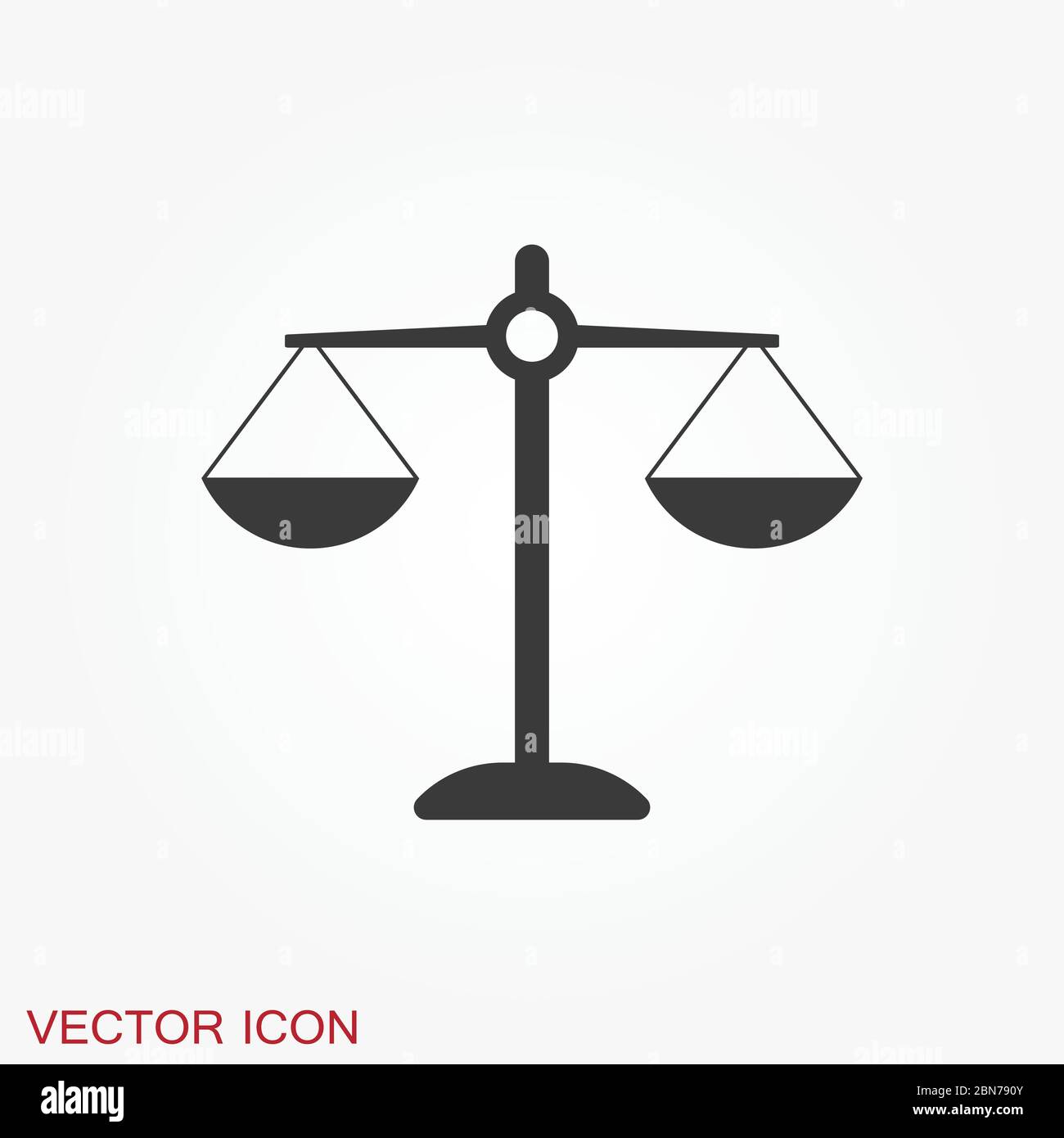 Scales icon. Scales of justice vector icon. Court of law symbol Stock ...