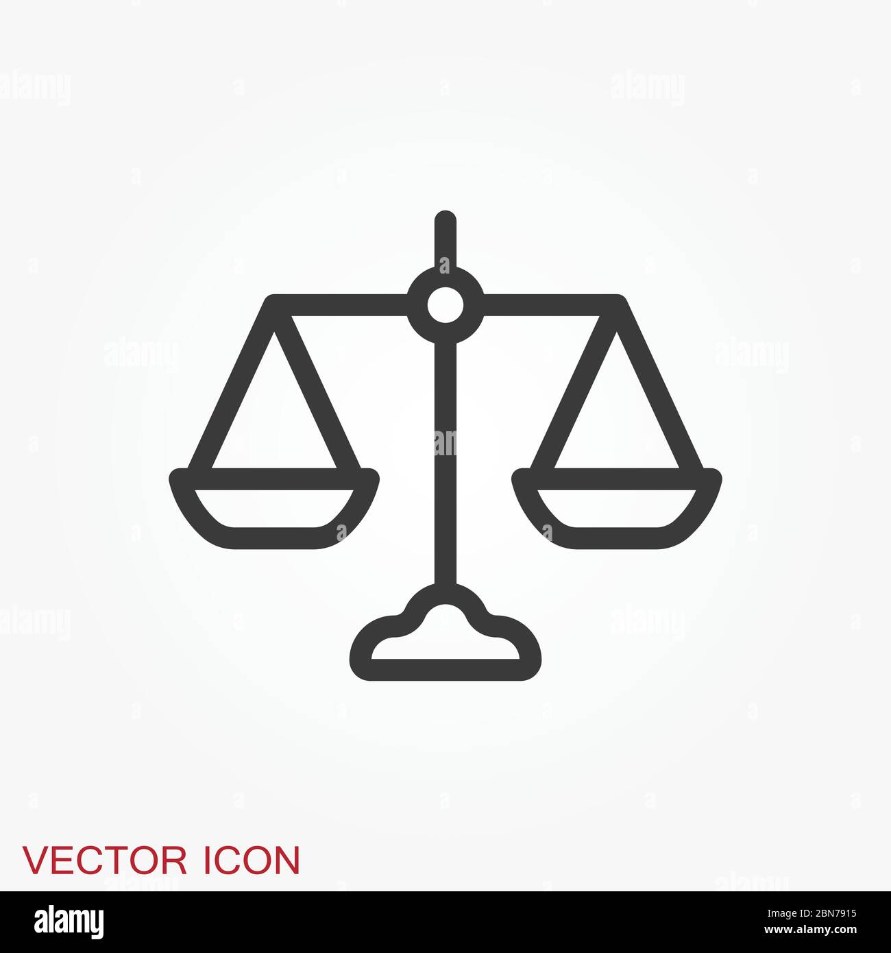 Scales icon. Scales of justice vector icon. Court of law symbol Stock ...