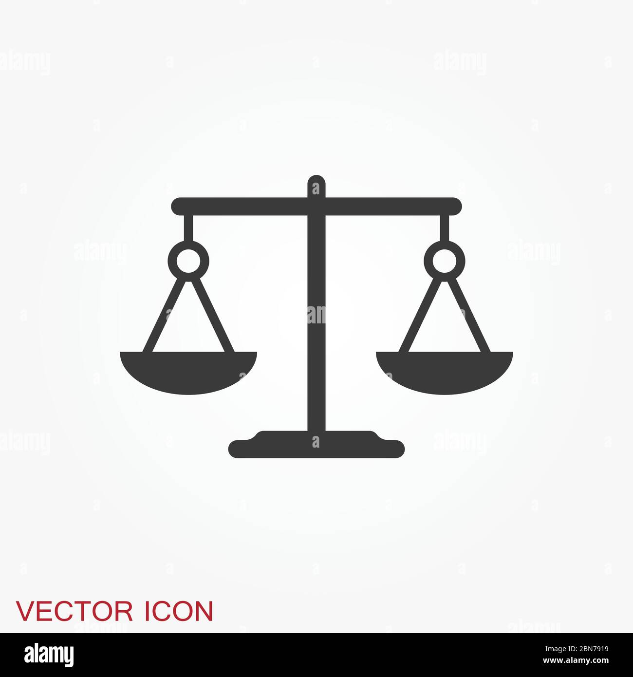 Scales icon. Scales of justice vector icon. Court of law symbol Stock ...