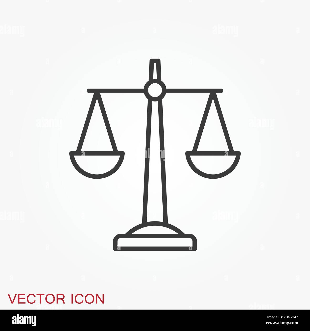 Scales icon. Scales of justice vector icon. Court of law symbol Stock ...