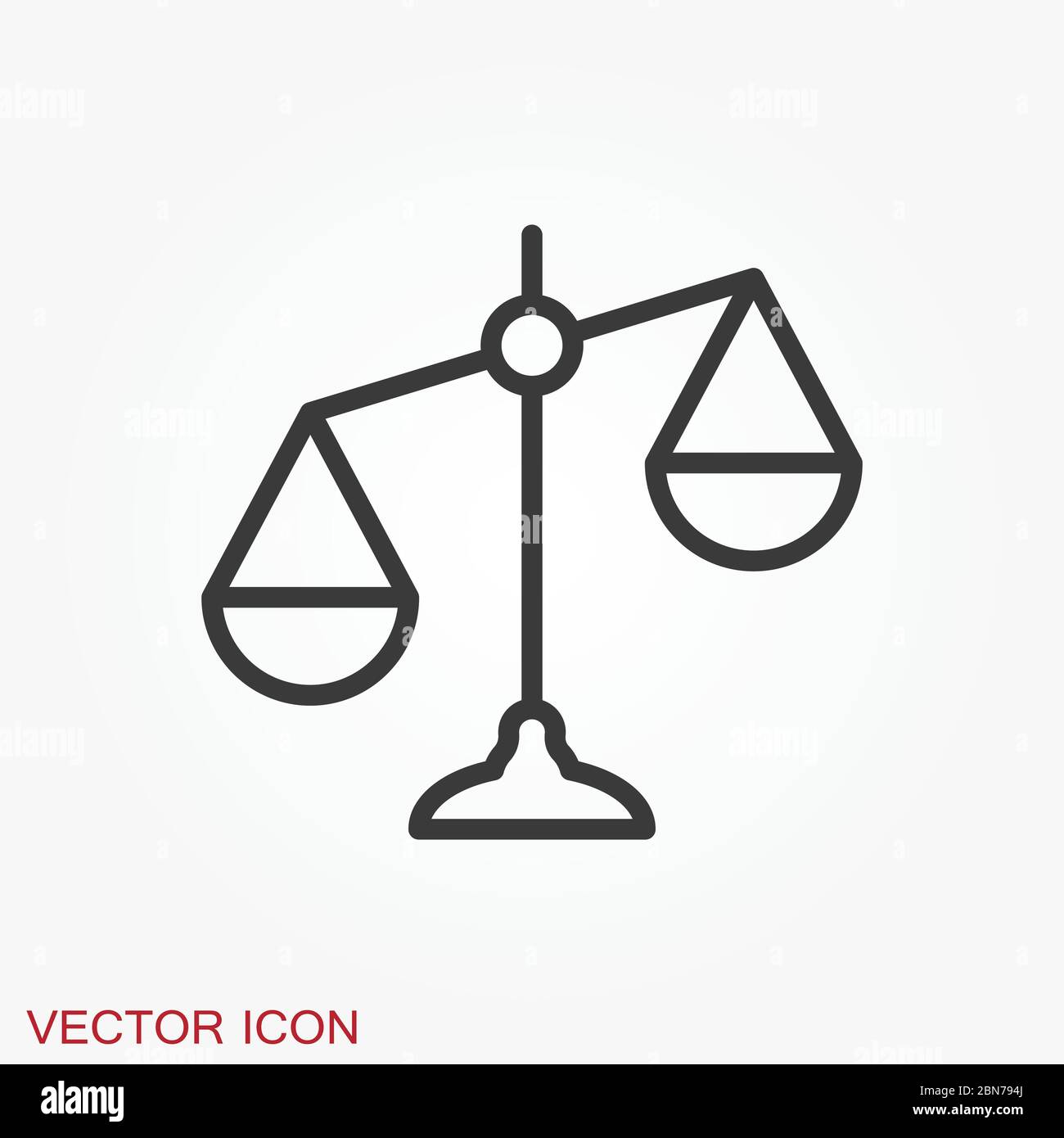 Scales icon. Scales of justice vector icon. Court of law symbol Stock ...