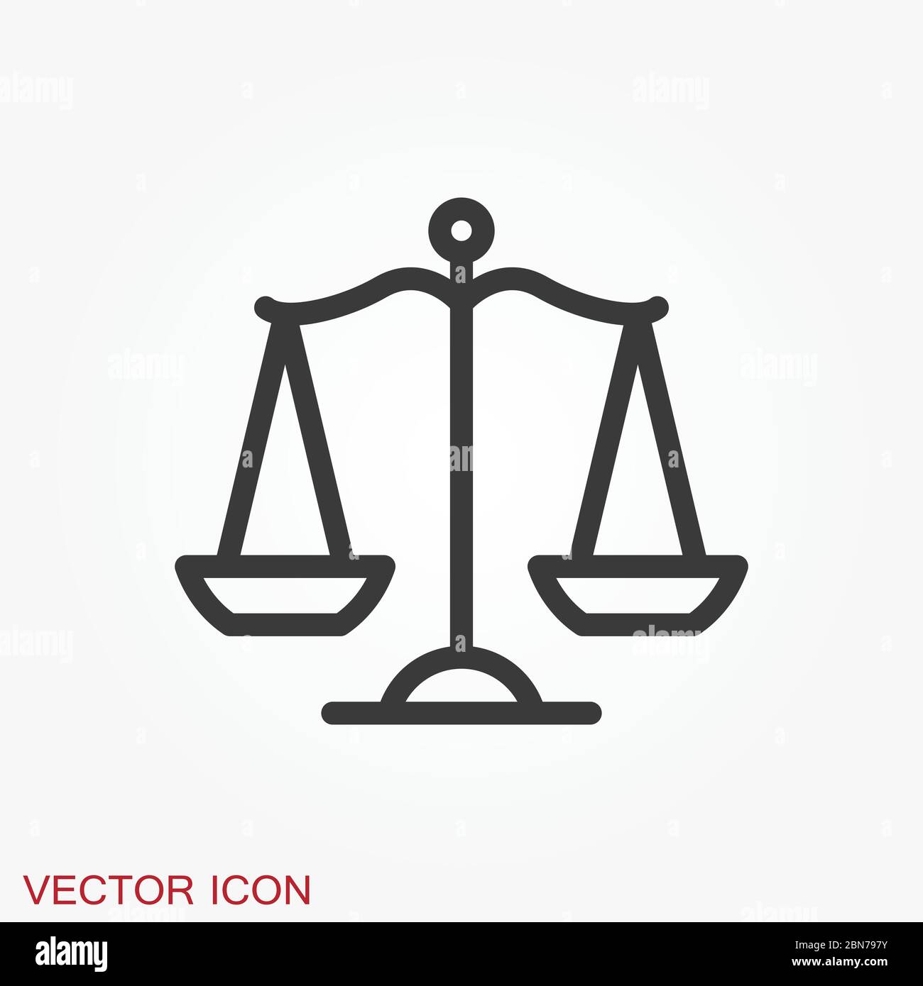 Scales icon. Scales of justice vector icon. Court of law symbol Stock ...