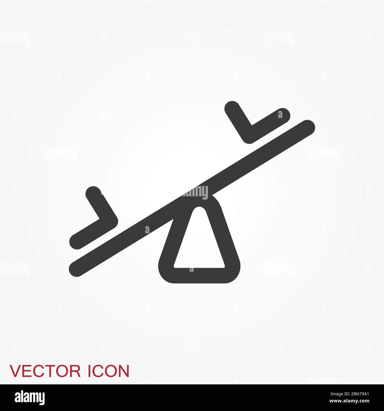 Seesaw icon. Children playground vector symbol on background Stock ...