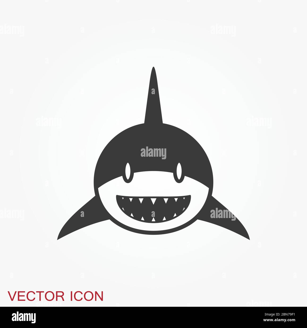 Shark icon. Sea and Ocean Animal symbol isolated on background Stock ...