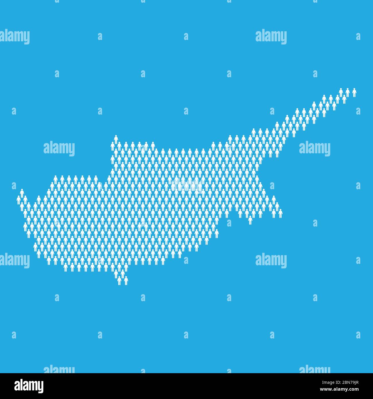 Cyprus population. Statistic map made from stick figure people Stock ...