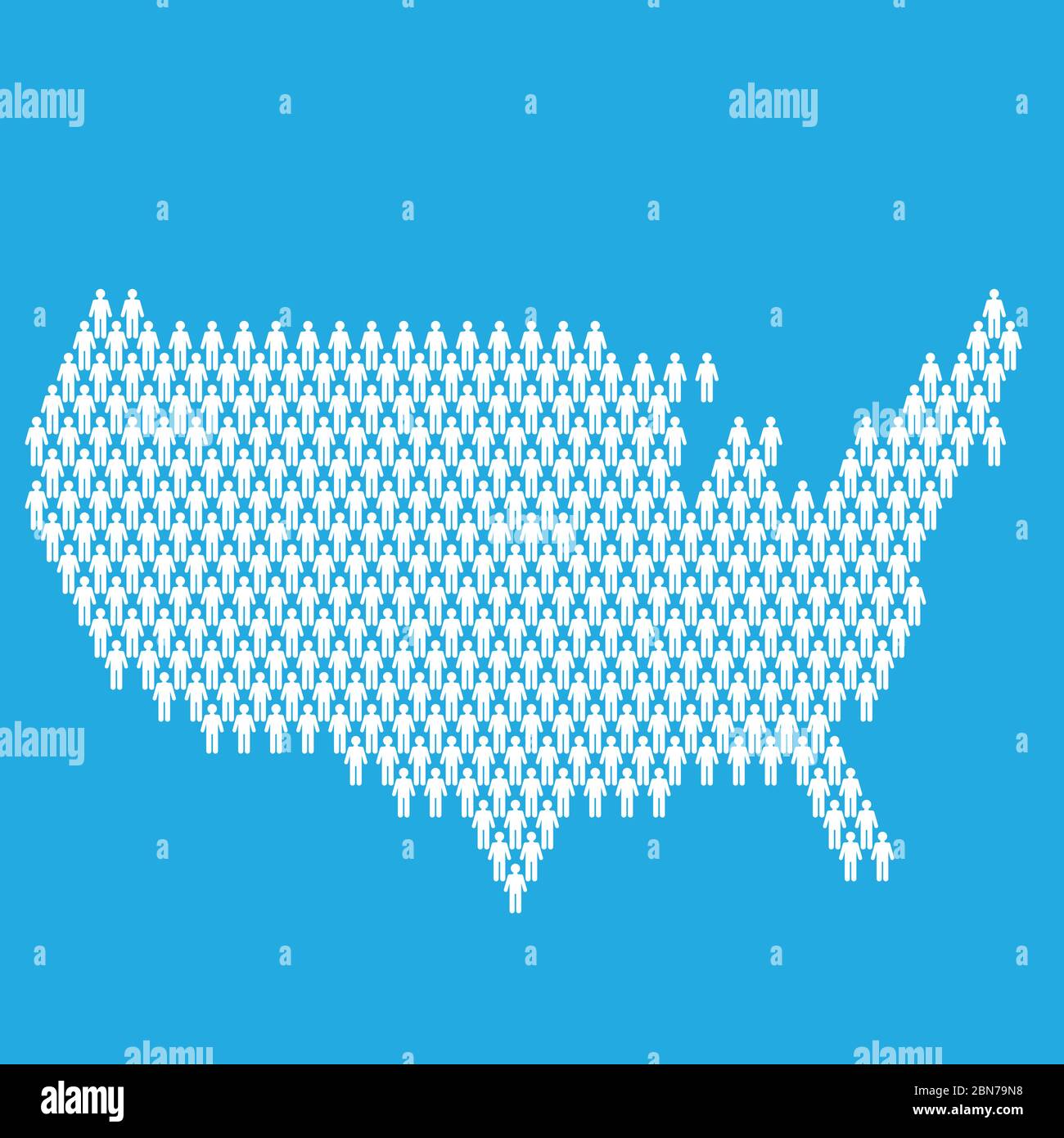 USA population. Statistic map made from stick figure people Stock ...