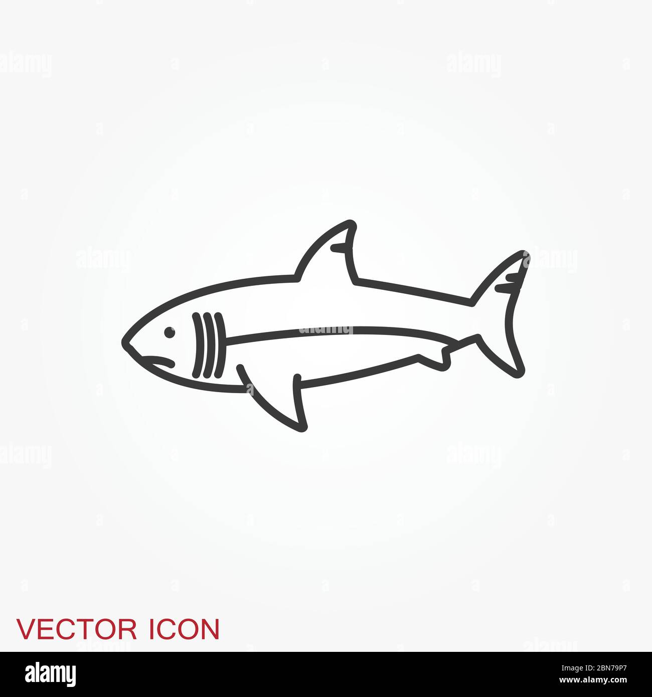 Shark icon. Sea and Ocean Animal symbol isolated on background Stock ...