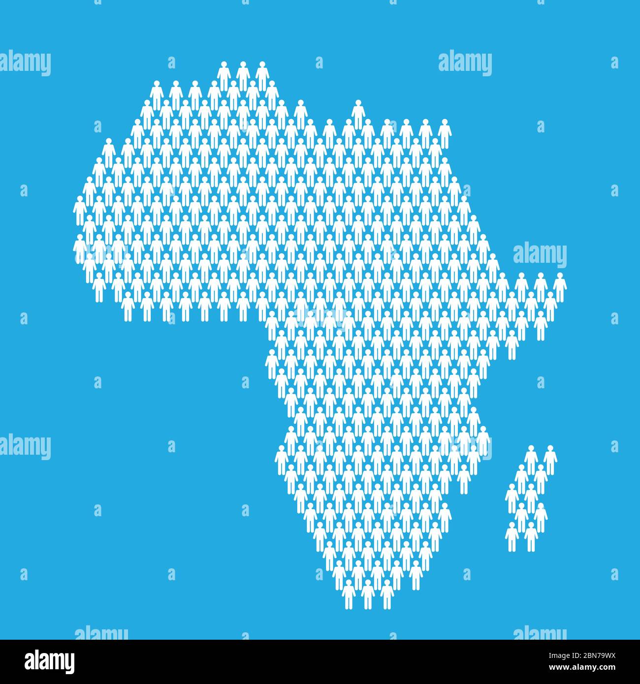 Africa population. Statistic map made from stick figure people Stock ...