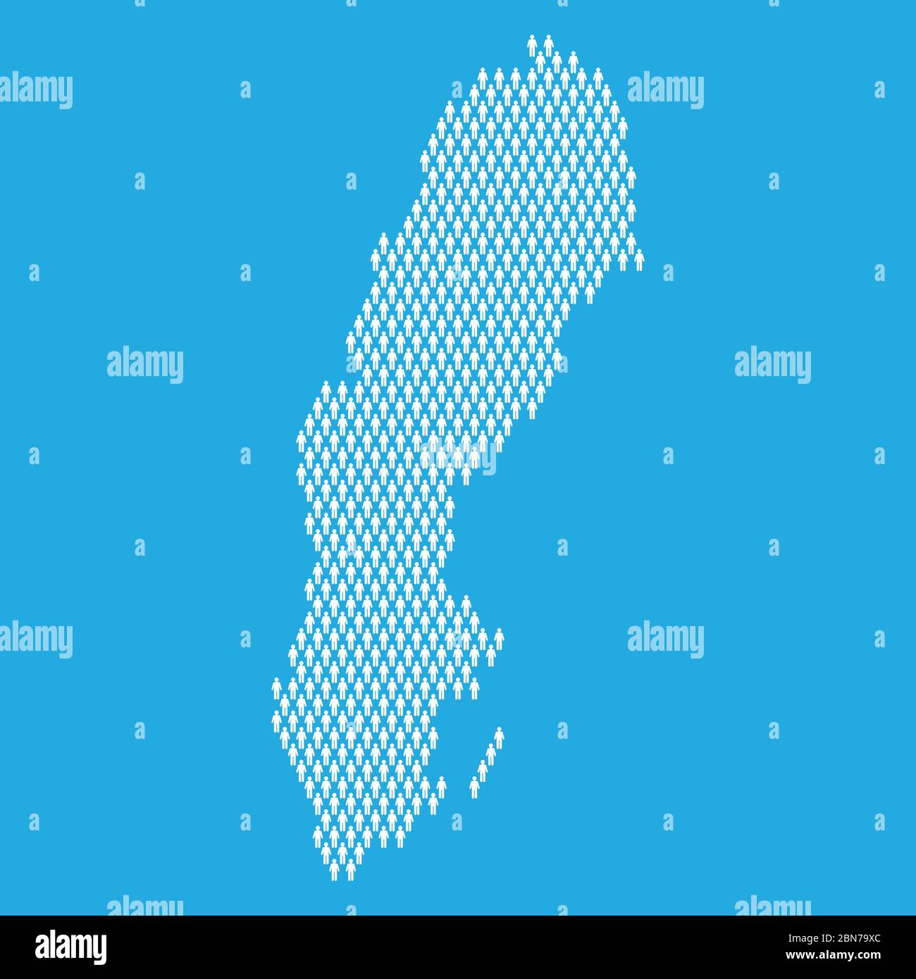 Sweden population. Statistic map made from stick figure people Stock ...