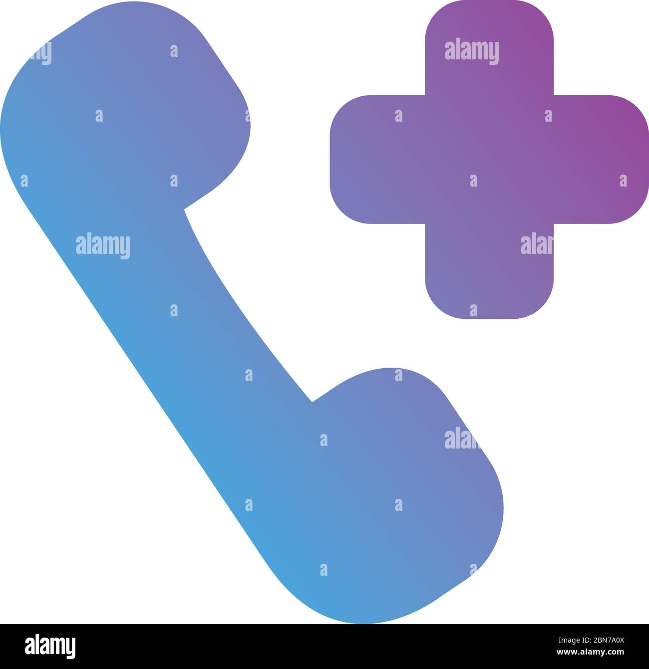 medical cross with telephone gradient silhouette style Stock Vector ...