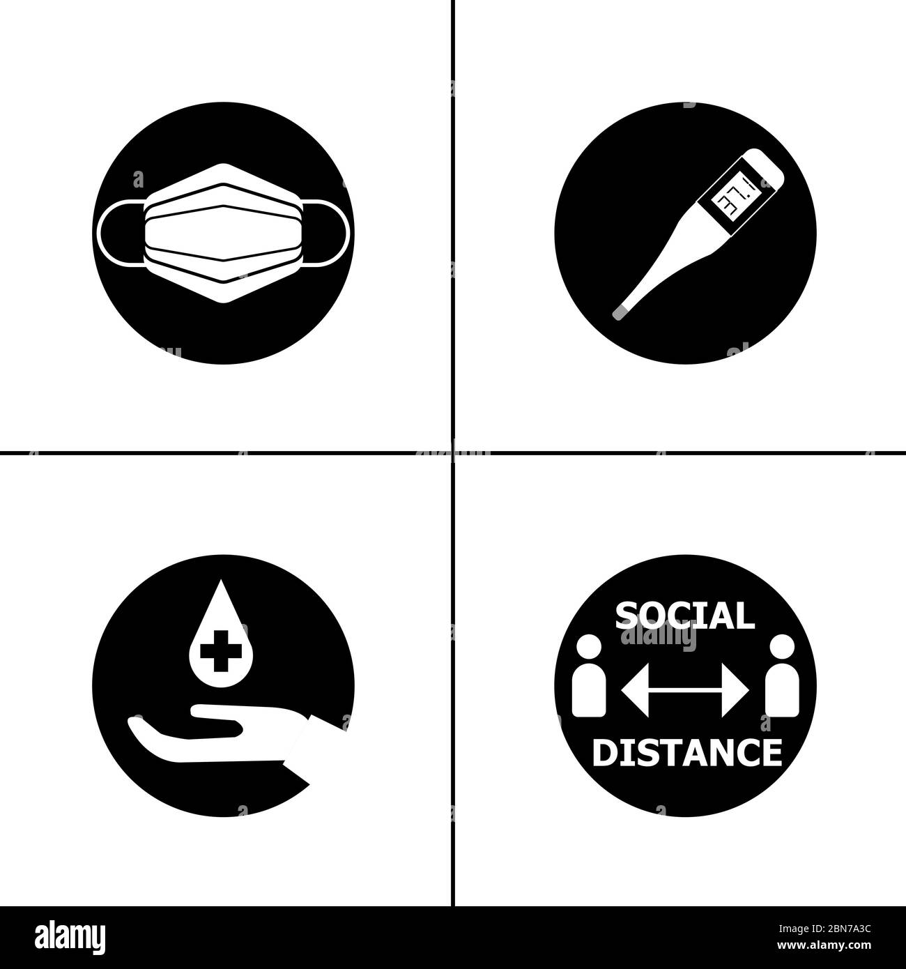 Four signs or symbols to protect Coronavirus (CoVID-19), Wear face mask ...