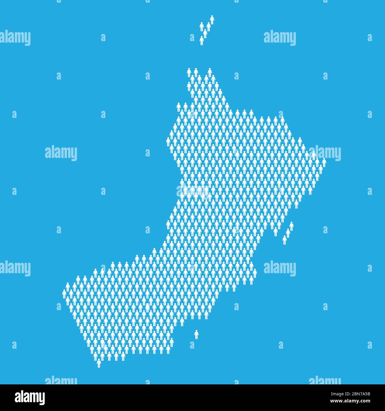 Oman population. Statistic map made from stick figure people Stock ...
