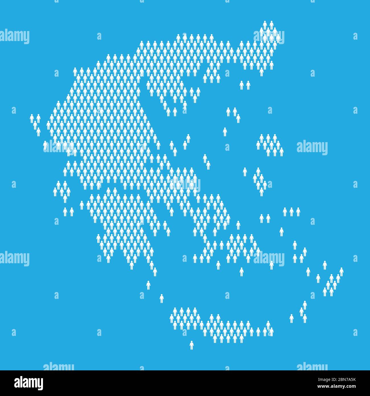 Greece population. Statistic map made from stick figure people Stock ...