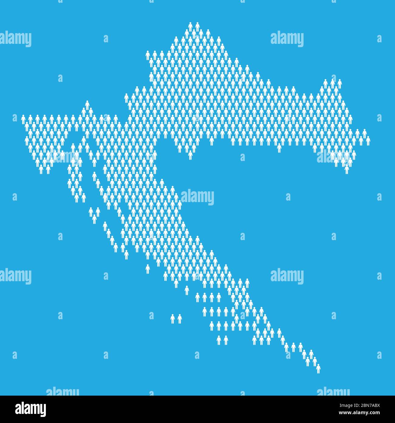 Croatia population. Statistic map made from stick figure people Stock ...