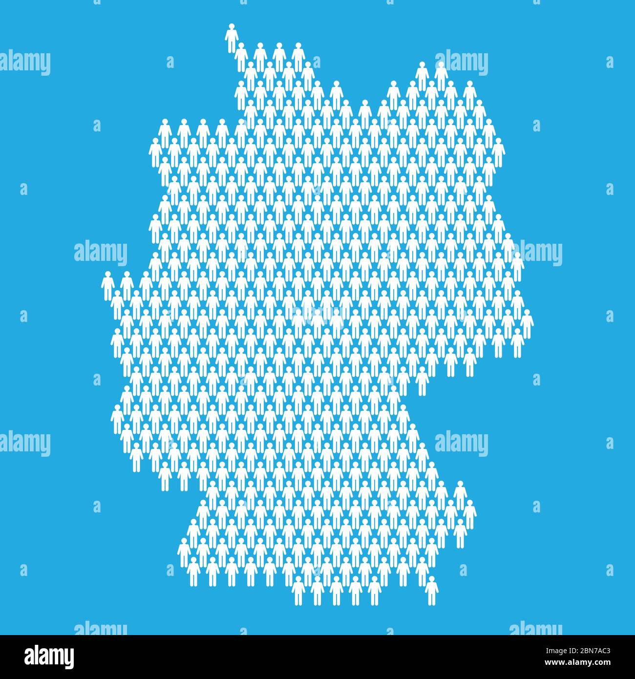 Germany population. Statistic map made from stick figure people Stock ...