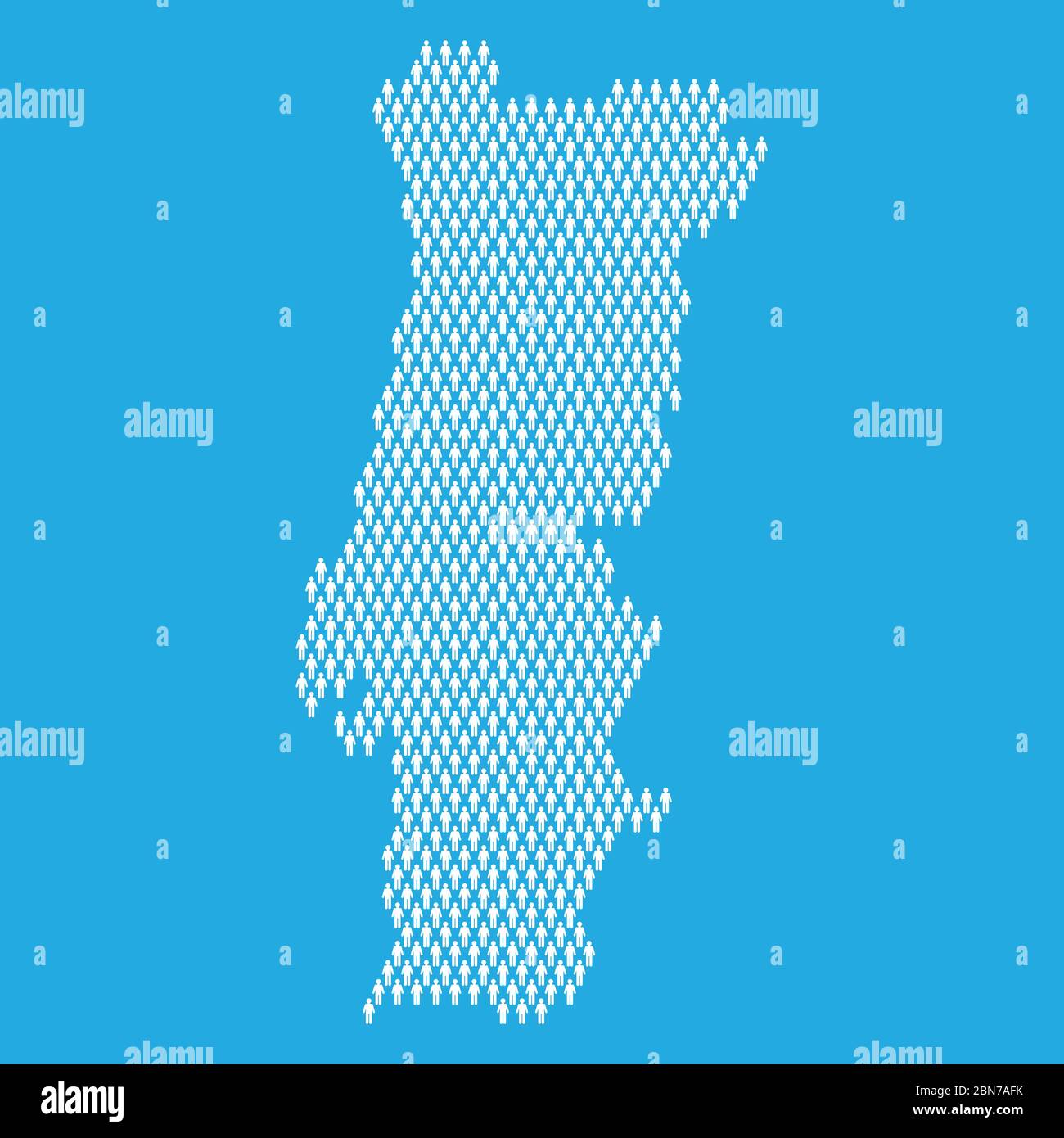 Portugal population. Statistic map made from stick figure people Stock ...