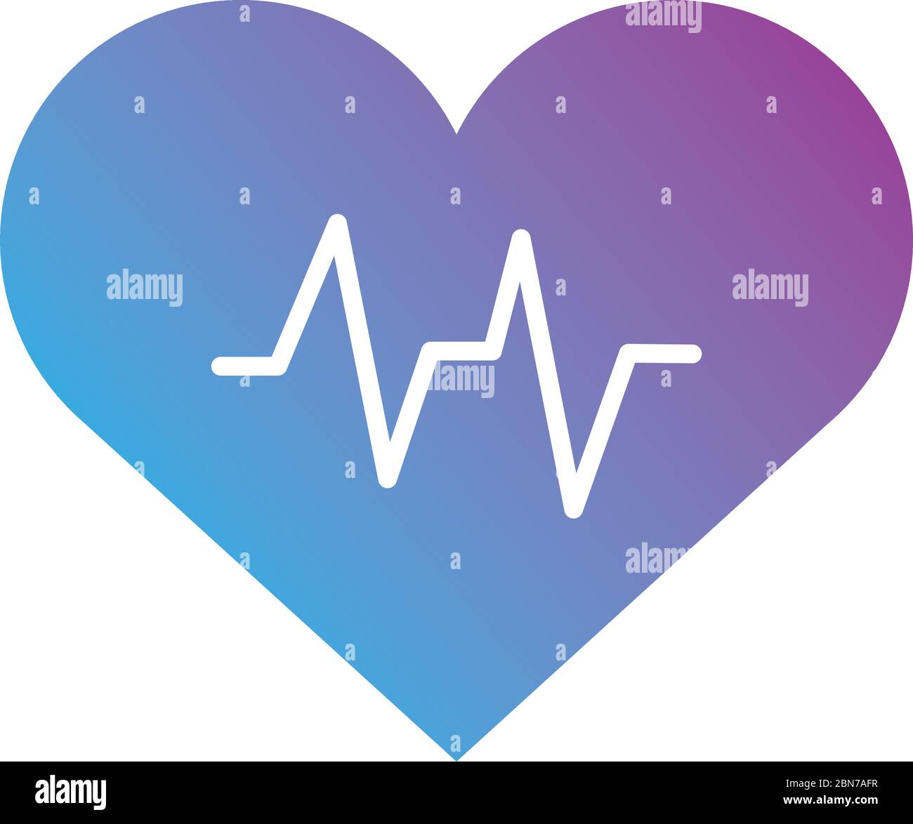 medical heart cardiology pulse gradient silhouette style Stock Vector ...