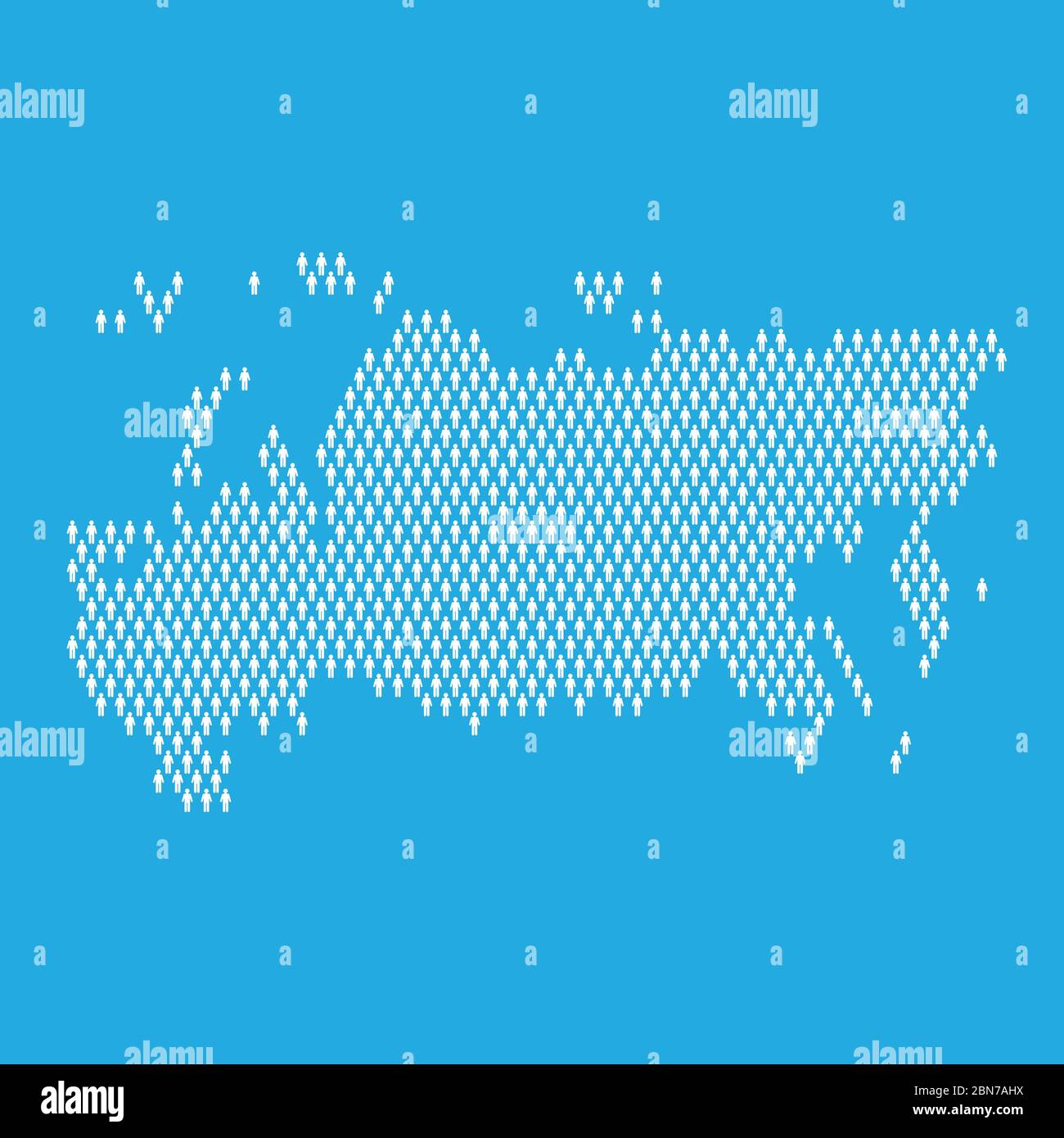 Russia population. Statistic map made from stick figure people Stock ...