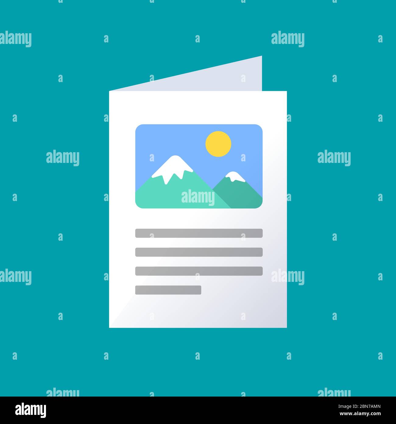 Flat Brochure Vector Icon, Color information brochure icon. File with ...