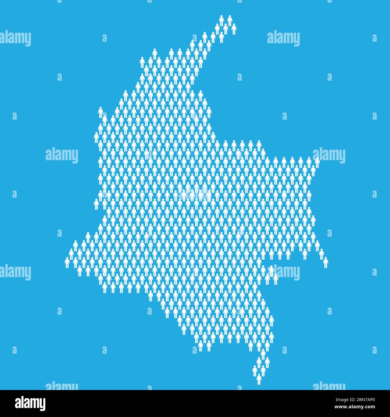 Colombia population. Statistic map made from stick figure people Stock ...