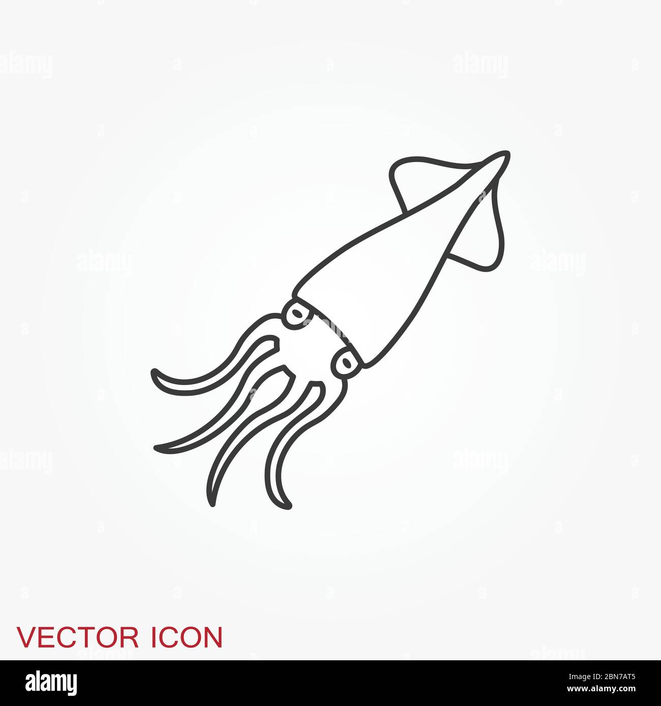 Squid icon. Abstract squid on background. Vector illustration Stock ...