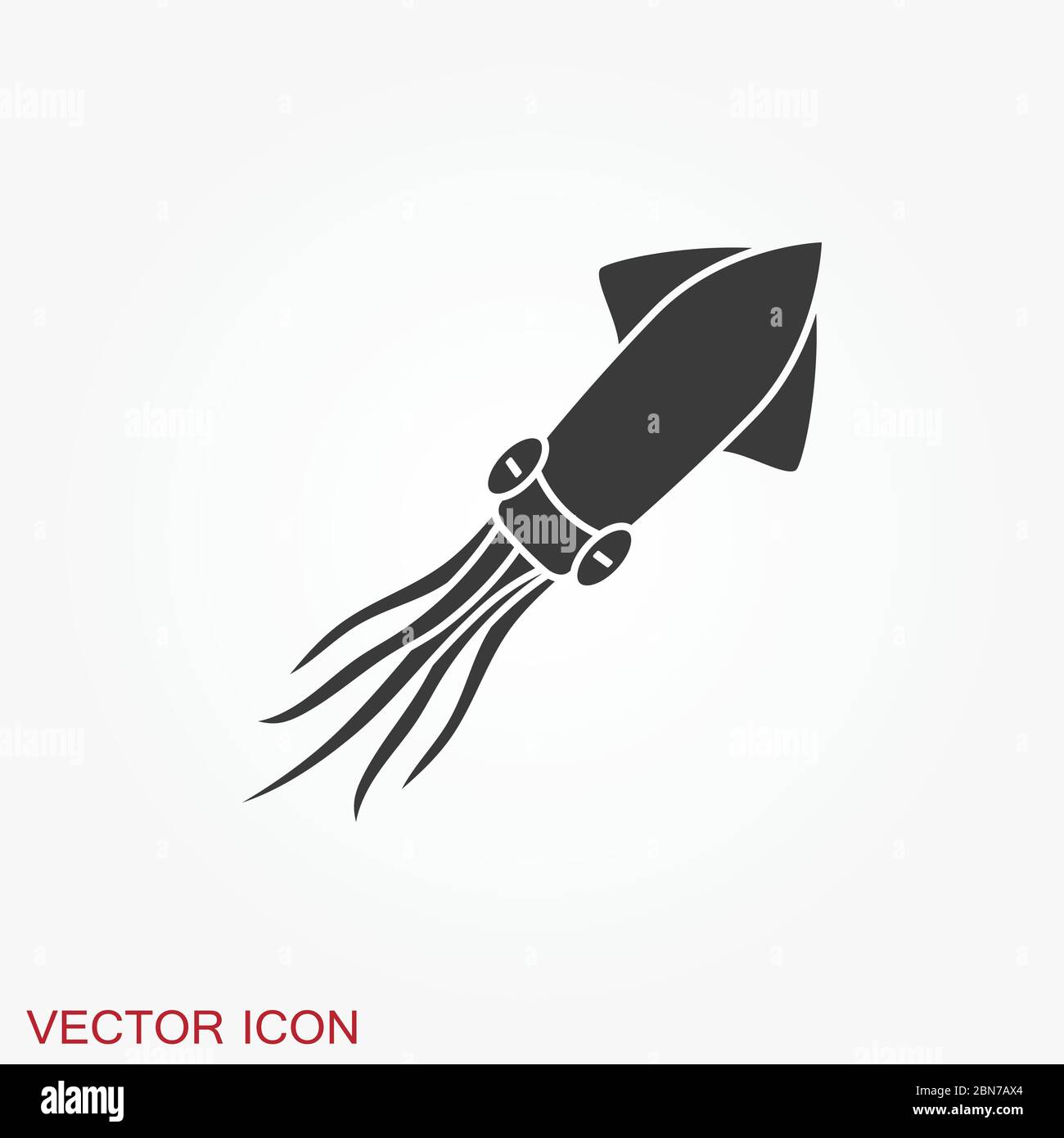 Squid icon. Abstract squid on background. Vector illustration Stock ...