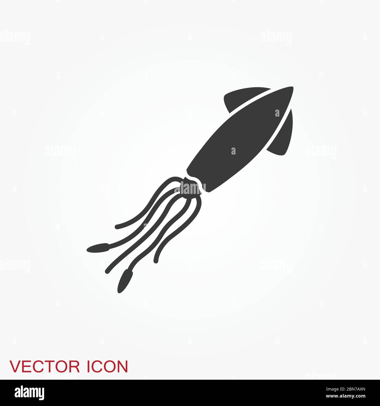 Squid icon. Abstract squid on background. Vector illustration Stock ...