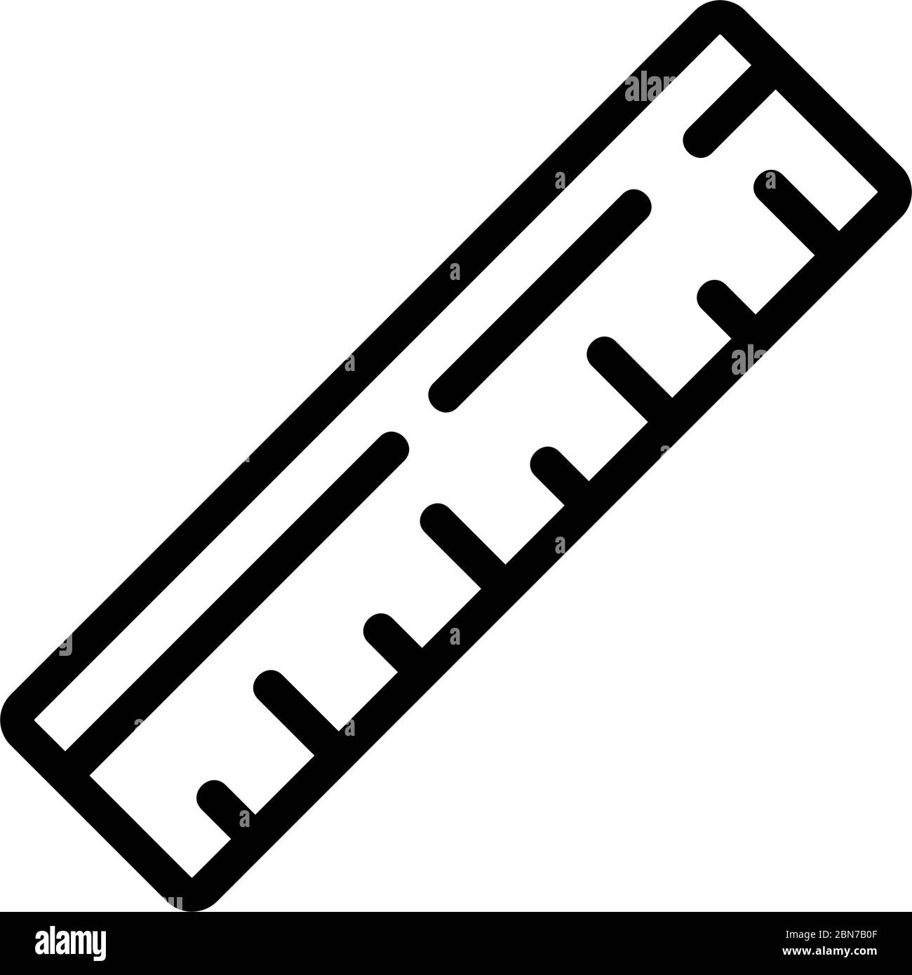 wooden conventional ruler icon vector outline illustration Stock Vector ...