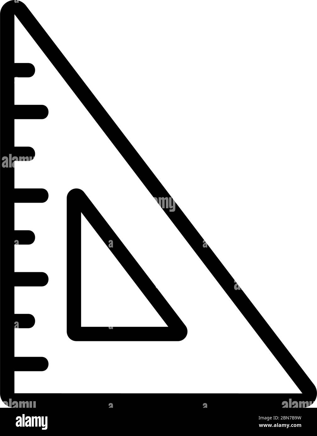 geometrical triangle ruler icon vector outline illustration Stock ...