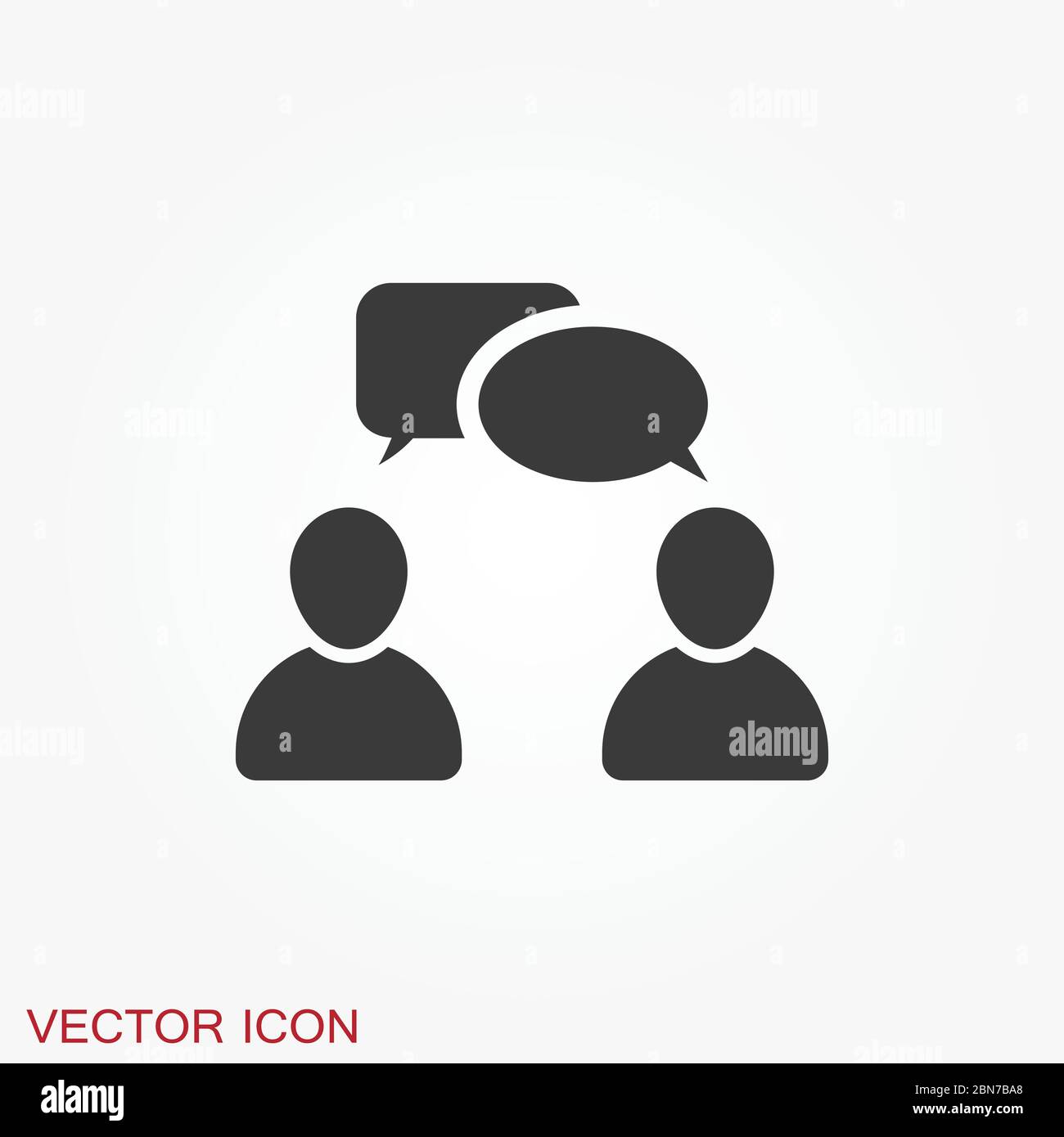 Talking vector icon. Dialogue,contact, conversational symbol isolated on background Stock Vector ...