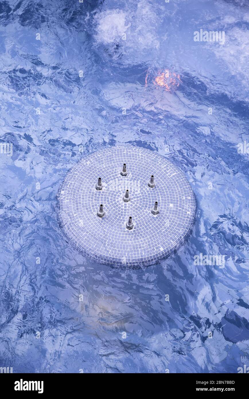 Blue water spa, detail of relaxation and health, spa with medicinal ...