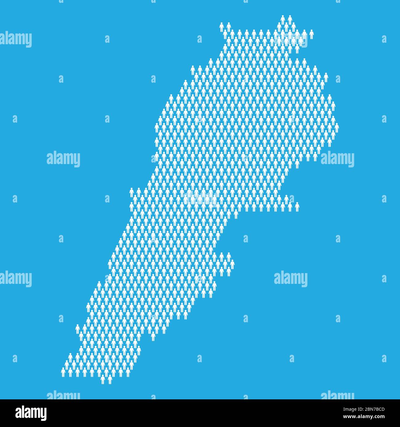 Lebanon population. Statistic map made from stick figure people Stock ...