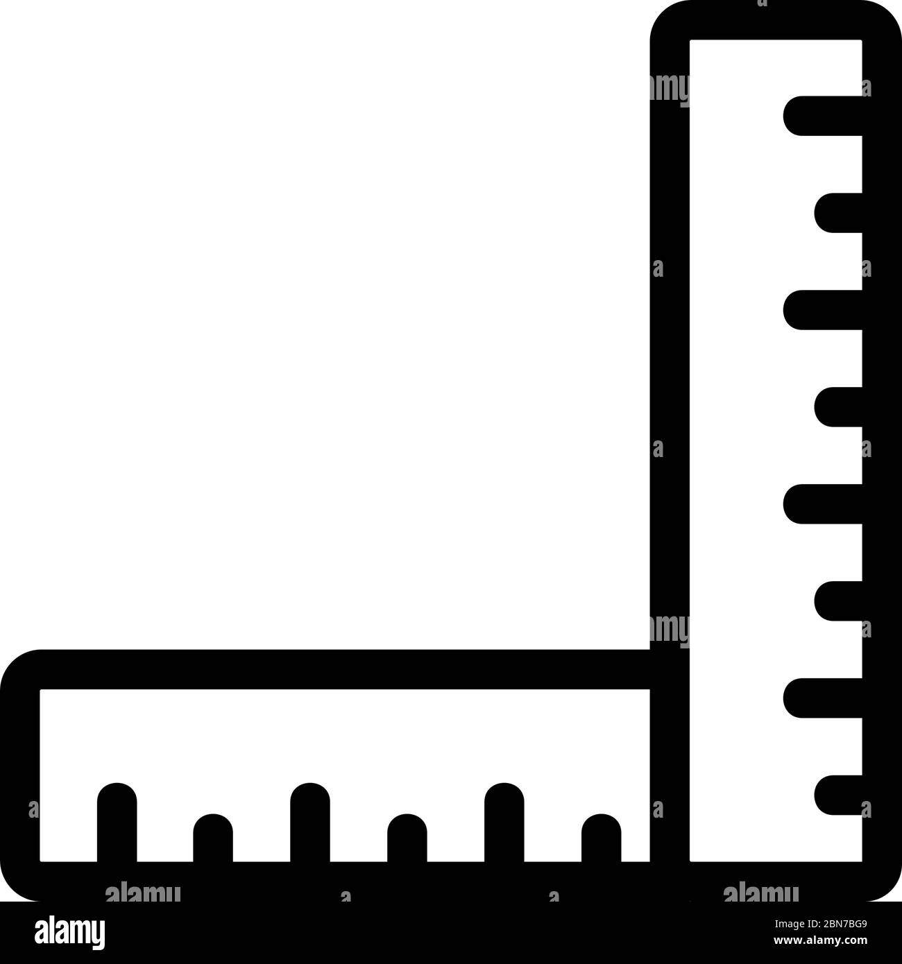 two rulers making right angle icon vector outline illustration Stock ...