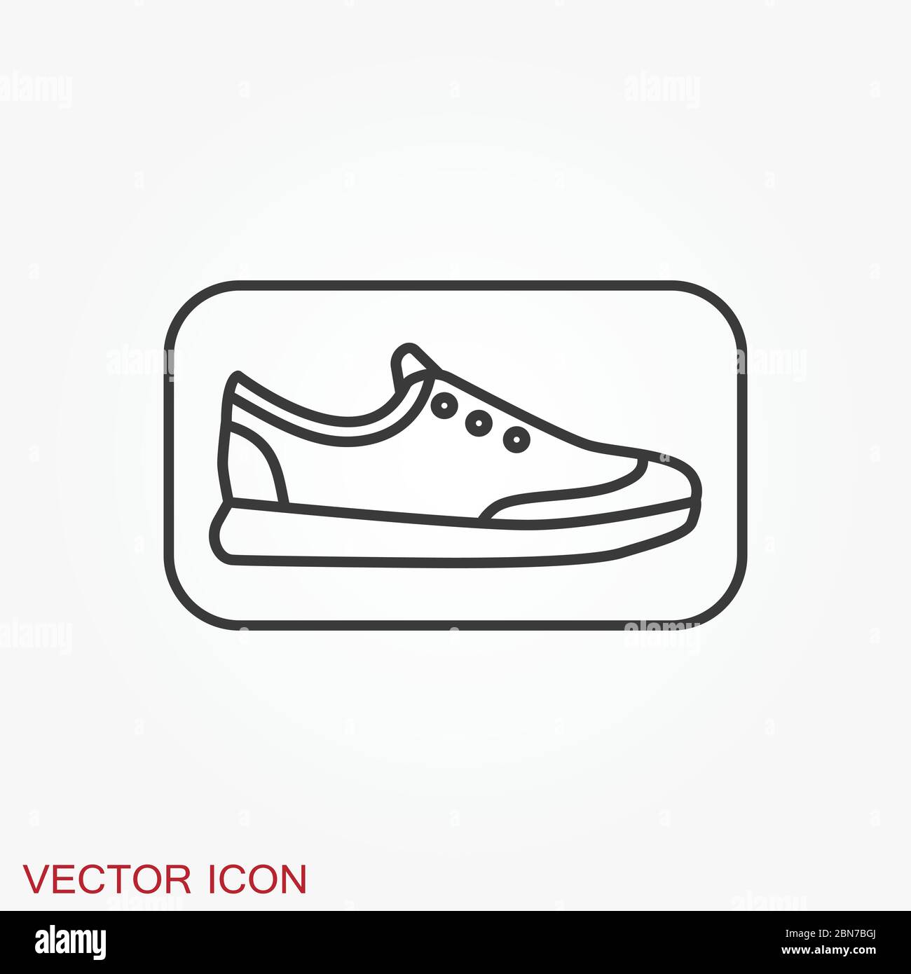 Trainers vector icon. Running shoe symbol isolated on background Stock ...